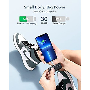 Small Portable Charger 5000mAh, Charmast Ultra-Compact 20W PD 18W QC 3.0 Fast Charging Power Bank Mini Battery Pack Compatible with iPhone 14/14 Pro Max/13/13 Pro Max, Samsung Galaxy S21, S20, S10, Mo