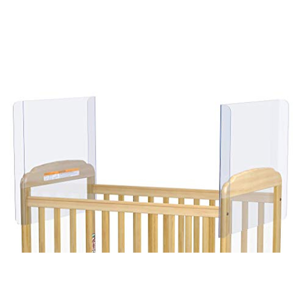 Foundations CareShield 2-Sided Crib Divider for SafetyCraft and Serenity Fixed-Side Cribs, Clear Plexiglass Protective Barrier System, Includes 2 End Panels