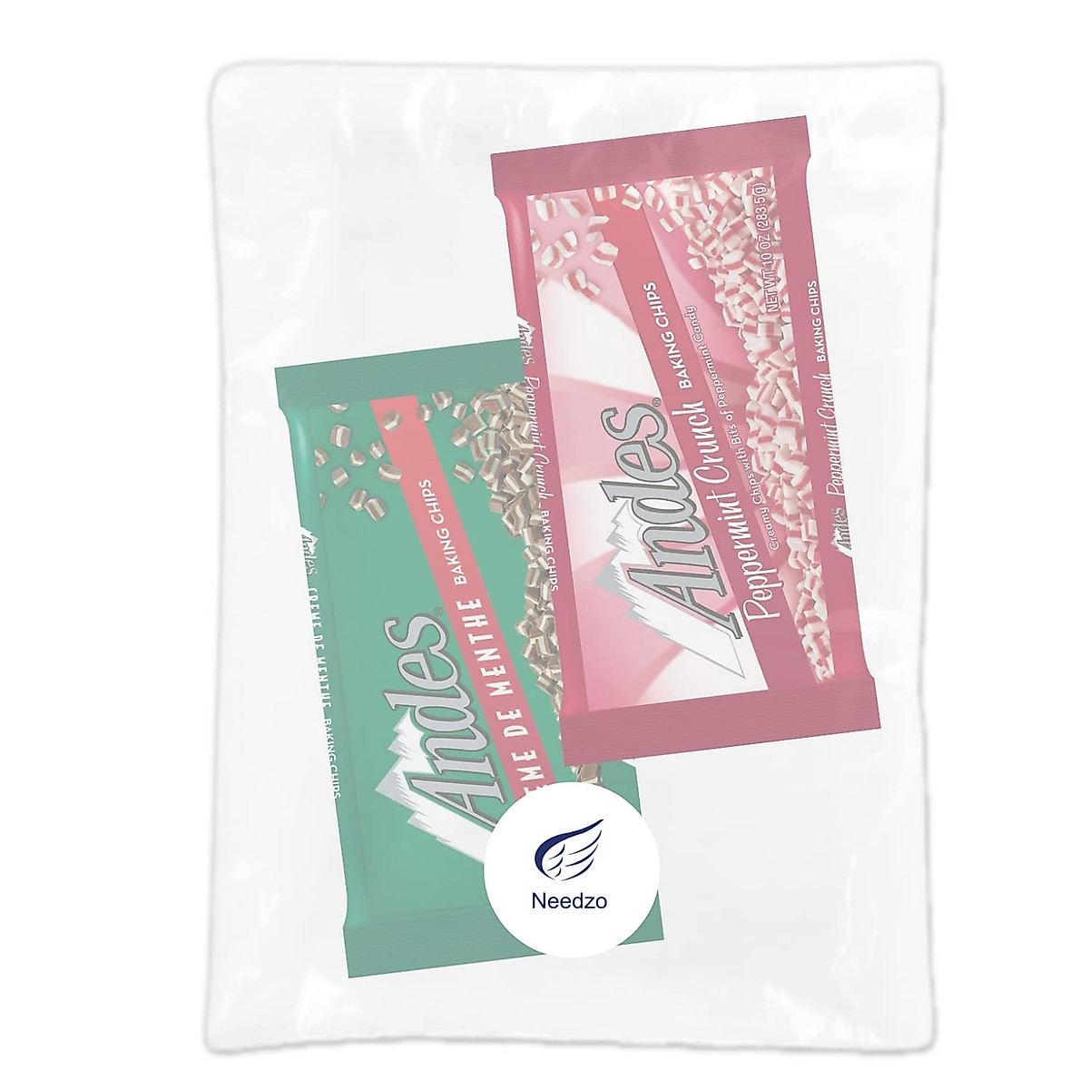 Christmas Chocolate Baking Chips Holiday Mint and Peppermint Crunch Bite Size Chocolates, Assorted Flavor, Pack of 2