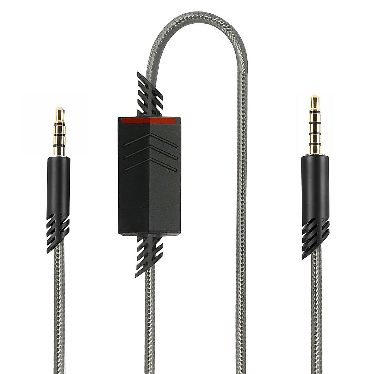 QJYTH Replacement A40 Cord Compatible with Astro A40 Headset, A40 Inline Mute Audio Cable for Astro A10/A40/A40TR Gaming Headset, Compatible with PS5/PS4 Controller(6.5 Feet, Gray)