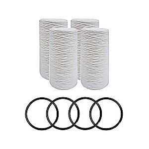 Compatible for Pelican PC40 Water Replacement 10" x 4.5" Sediment Filter & O-Ring - Pack of 4 by IPW Industries Inc.