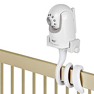iTODOS Baby Monitor Mount Camera Shelf Compatible with Infant Optics DXR 8 & DXR-8 Pro and Most Other Baby Monitors,Universal Baby Camera Holder,Attaches to Crib Cot Shelves or Furniture (White)
