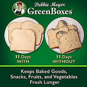 Debbie Meyer GreenBoxes – BreadBox keeps Baked Goods, Snacks, Fruits, and Vegetables Fresh Longer, Reusable, BPA Free, Made in USA