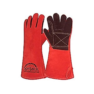 SpitJack Heat Resistant Fire Protection Fireplace Gloves for Grill, Welding, BBQ Cooking, Wood Stove, Oven, and Kitchen