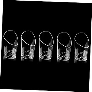 NOLITOY Dessert Cups 10pcs Cheesecake Cups Dessert Cup Plastic Parfait Mousse Cup Wood Bran Mini Mousse Cups Transparent Dessert Cup Bevel Dessert Pots