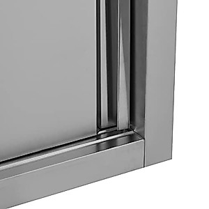 vidaXL Kitchen Wall Cabinet with Sliding Doors 35.4"x15.7"x19.7" Stainless Steel