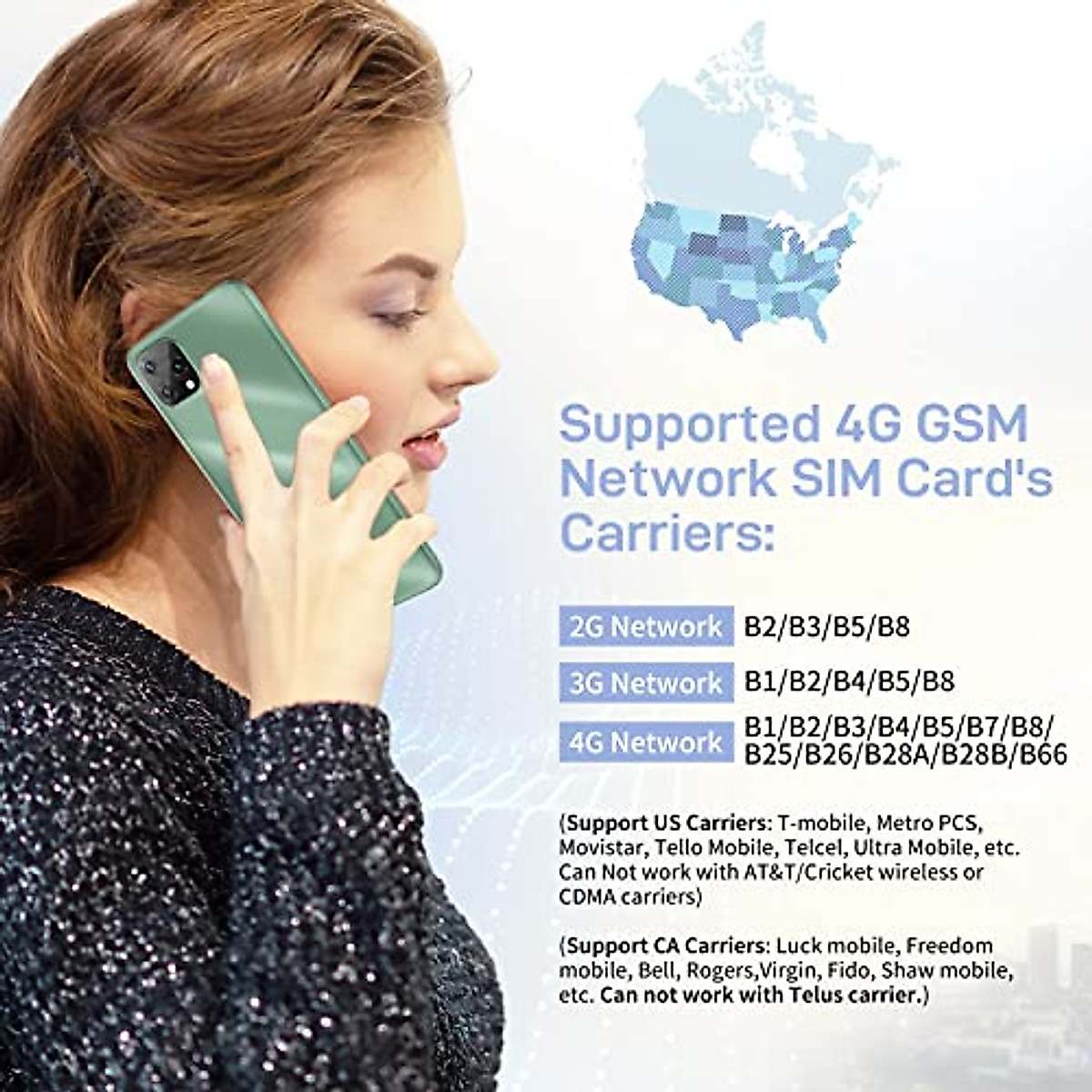 Blackview Cell Phones, A55 Phone, 4G Dual SIM Unlocked Cell Phones, 6.5" HD+ Screen, 3 SIM Card Slots, 16GB ROM/SD 128GB Expand Android Phone, Android 11 OS Smartphone, 4780mAh/Face ID Cricket Phone