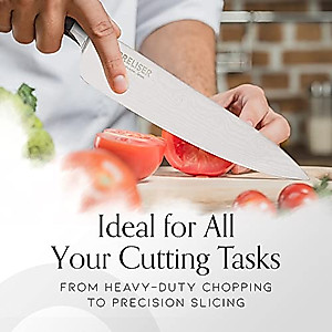 3-Piece Knives Set for Kitchen, Stainless Laser-Etched Damascus Knife Set With Professional Chef Knife, Santoku Knife, & Paring Knife, Kitchen Knifes In Luxury Wooden Box, Gifts for Chefs - Breliser