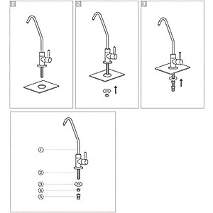 Drinking Water Filter Tap 360 Rotation Kitchen Sink Purifier Faucet Fits All Water Filter Systems & Reverse Osmosis Systems-Oat,Oat