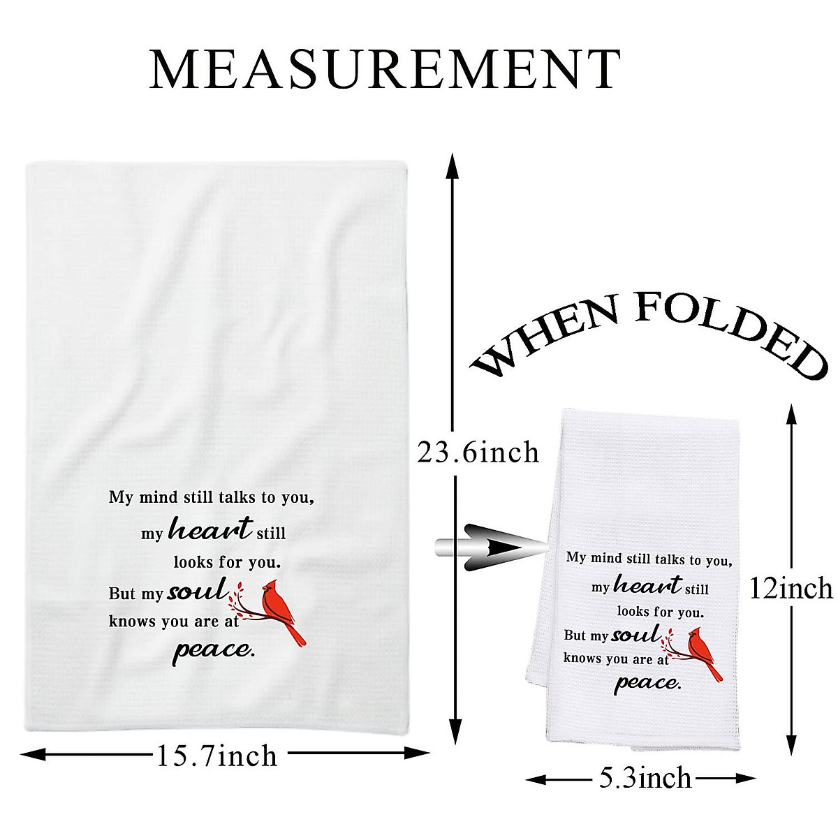 BDPWSS Cardinal Memorial Gift Bereavement Gift My Mind Still Talks to You My Heart Still Looks for You Kitchen Towel (My Mind Cardinal TW)