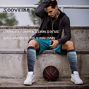 Compression Socks for Women and Men Circulation (3 Pairs) - Best for Nursing,Running,Travel Knee High Socks