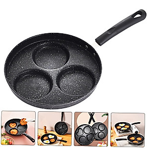 WATIIFUFU Breakfast Mini Skillet Divided Frying Grill Pan Handle Egg Pan Kitchen Skillet Fried Egg Pan Granite Egg Cooker Mini Frying Pan Griddle Pan 10 Inch Skillet Black Stainless Steel
