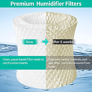 Gazeer Humidifier Replacement Filter Compatible with Canopy Bedside and Nursery Humidifier,Made with Wood Pulp, Paper Filter, 6-Pack