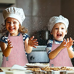 TeddSnow Kids Apron, Toddler Cotton Adjustable Bib Chef Apron with Pocket, For Children Age 2 to 5 years, Boys Girls