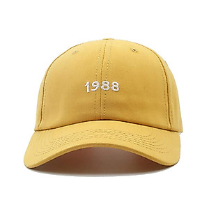 SUNS 1988 Retro Baseball Cap Adjustable Baseball Cap Cotton Denim Dad Hat-White_M (56-58Cm)