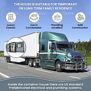 _20ft Expandable Container House | Prefab Expandable Foldable Homes | Portable Prefabricated 2 Bedroom, 1 Bath Living & Kitchen | Modular Steel Frame Home | Insulated and Easy Assembly [RED]