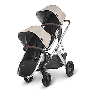 UPPAbaby Vista V2 Stroller - Declan (Oat Melange/Silver/Chestnut Leather) + Upper Adapters + RumbleSeat V2- Declan (Oat Melange/Silver/Chestnut Leather)