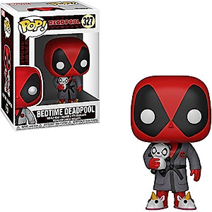 POP Marvel: Deadpool Parody - Bedtime Deadpool in Robe Funko Vinyl Figure (Bundled with Compatible Box Protector Case), Multicolor, 3.75 inches