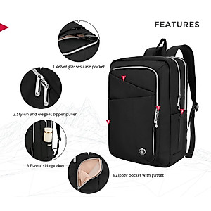 Swissdigital Design Laptop Backpack For Women,College Backpack With Usb Charging Port,Computer Backpacks For Work Business Platinum (KATY ROSE SD1006F-01B)
