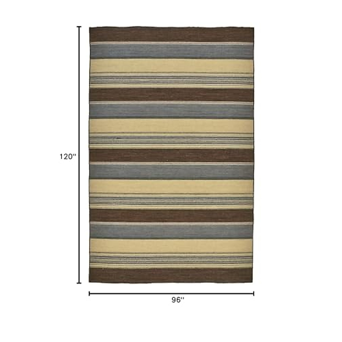 Feizy Rugs - Silva Natural Wool Dhurrie Area Rug - Stripes - Gray/Brown - 8ft x 10ft
