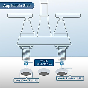 Cinwiny Bathroom Faucets 4 Inch Centerset Bathroom Sink Faucet Deck Mounted Swivel Spout Vanity Lavatory Faucet with Pop-Up Drain and Supply Lines 2 Handle Utility RV Sink Faucet,Matte Black