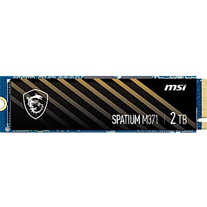 MSI SPATIUM M371 NVMe M.2 2TB Internal SSD PCIe Gen3 NVMe 3D NAND (SPATIUM M371 NVMe M.2 2TB)