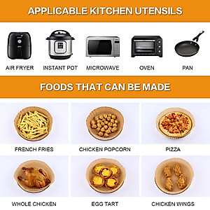 120 Pcs Healthy and Safe Air Fryer Disposalbe Paper Liner 6.3 Inch, High Heat Resistant Airfryer Parchment Liners, Air Fryer Paepr Liners Round That Doesn't Affect Food Taste