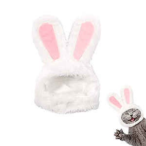 XIMISHOP Cute Costume Bunny Rabbit Hat with Ears for Cats & Small Dogs Party Costume Easter Pet Accessory Headwear