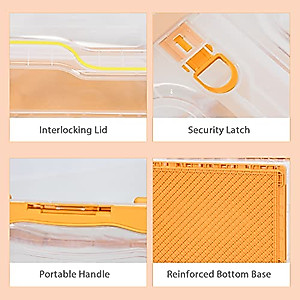 DORTALA 4 Packs 75L Collapsible Storage Bins with Lids, Stackable Utility Crate with Interlock Security Latch, Durable Clear Plastic Containers, Home Foldable Storage Boxes for Bedroom, Dorm, Garage