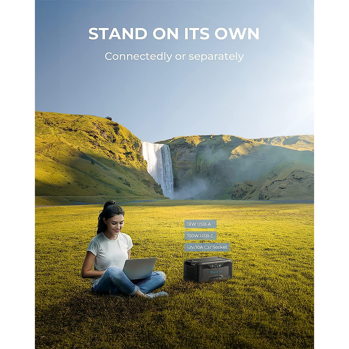 BLUETTI Solar Generator AC300&B300 Modular Power System With 3 350W Solar Panel Included,UPS Battery Backup for Home Emergency Power Outage Off Grid