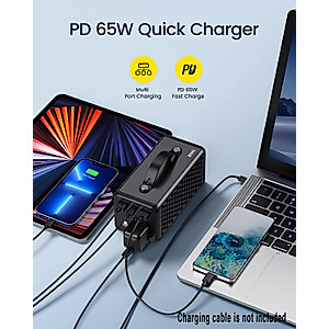 AOHI Portable Power Station, Power Bank with AC Outlet 150W Magcube 96.48Wh/26800mAh Backup Power Supply, Lithium Battery Power Bank with PD 65W Quick Charge LED Light Outdoor Camping Emergency