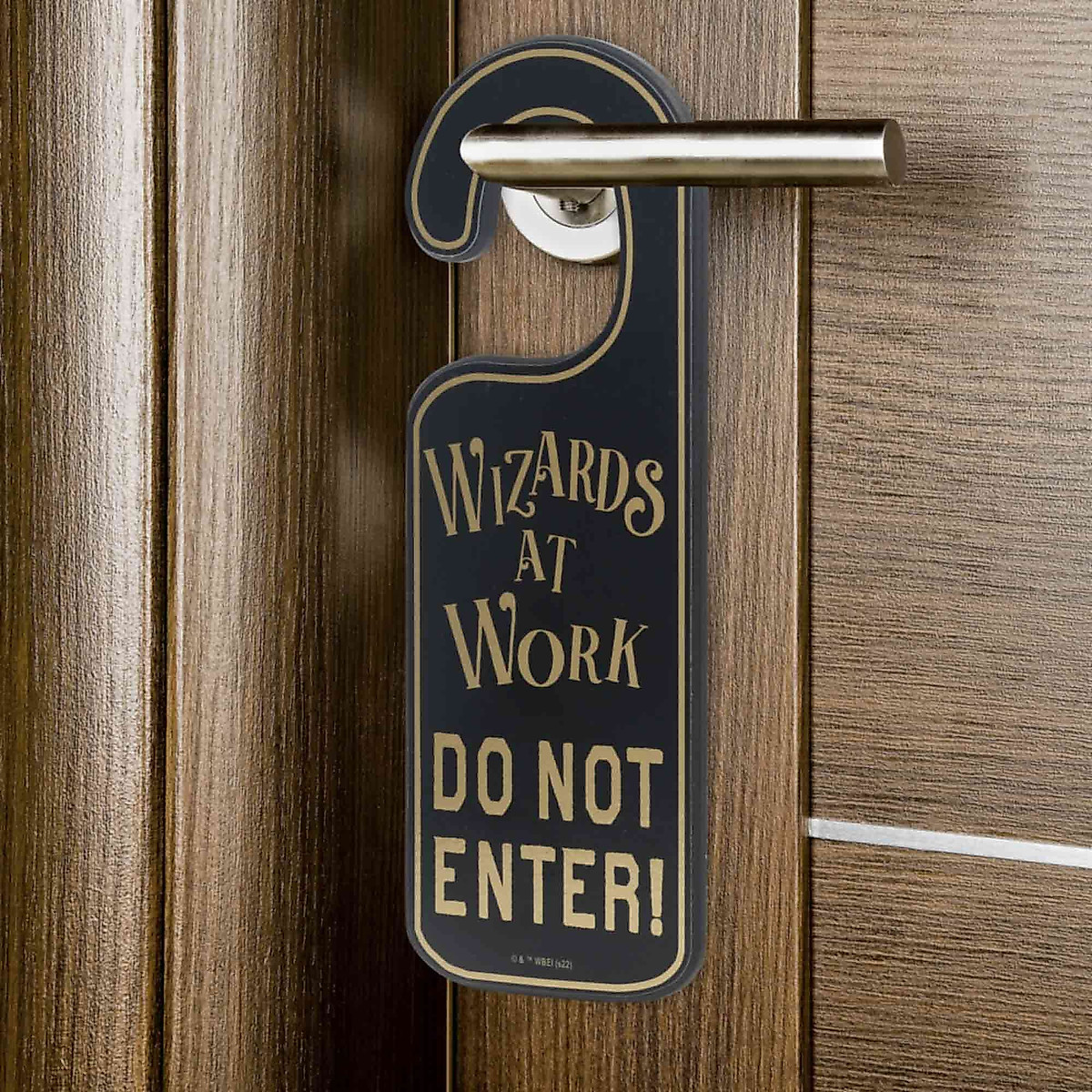 Harry Potter Double-Sided Reversible Wood Door Hanger - Wizards at Work and Hogwarts Vistors Welcome