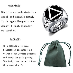 AA Jewelry Rings Alcoholics Anonymous Gifts Sobriety Gift Addiction Recovery Gift AA Alcoholics Recovery Gift New Beginnings Gift (Rings AA-S 11)