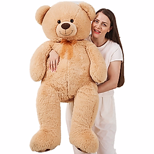 Tezituor Big Teddy Bear Stuffed Animals, 40 Inch Soft Giant Teddy Bear Plush Toy, 3ft Stuffed Bear for Girlfriend Kids, Brown