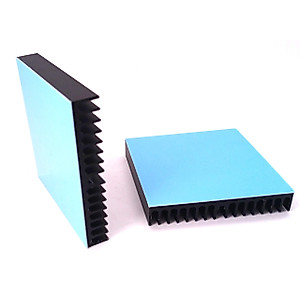 Easycargo 60mm Heatsink Kit + pre Applied 3M 8810 Thermal Conductive Adhesive Tape, Cooler Aluminum Heat Sink Set for Cooling GPU SSD WiFi Module LED Panel (2pcs 60x60x10m Black)