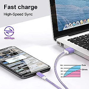 Souina iPhone Charging Cable Purple 3Pack (3ft 6ft 10ft) Mfi Certified iPhone Charger Fast Charging Cable Nylon Braided Phone Chargers Cord Compatible with 12 Pro 11 Pro Max 10 Xr Xs Max 8 7 iPad
