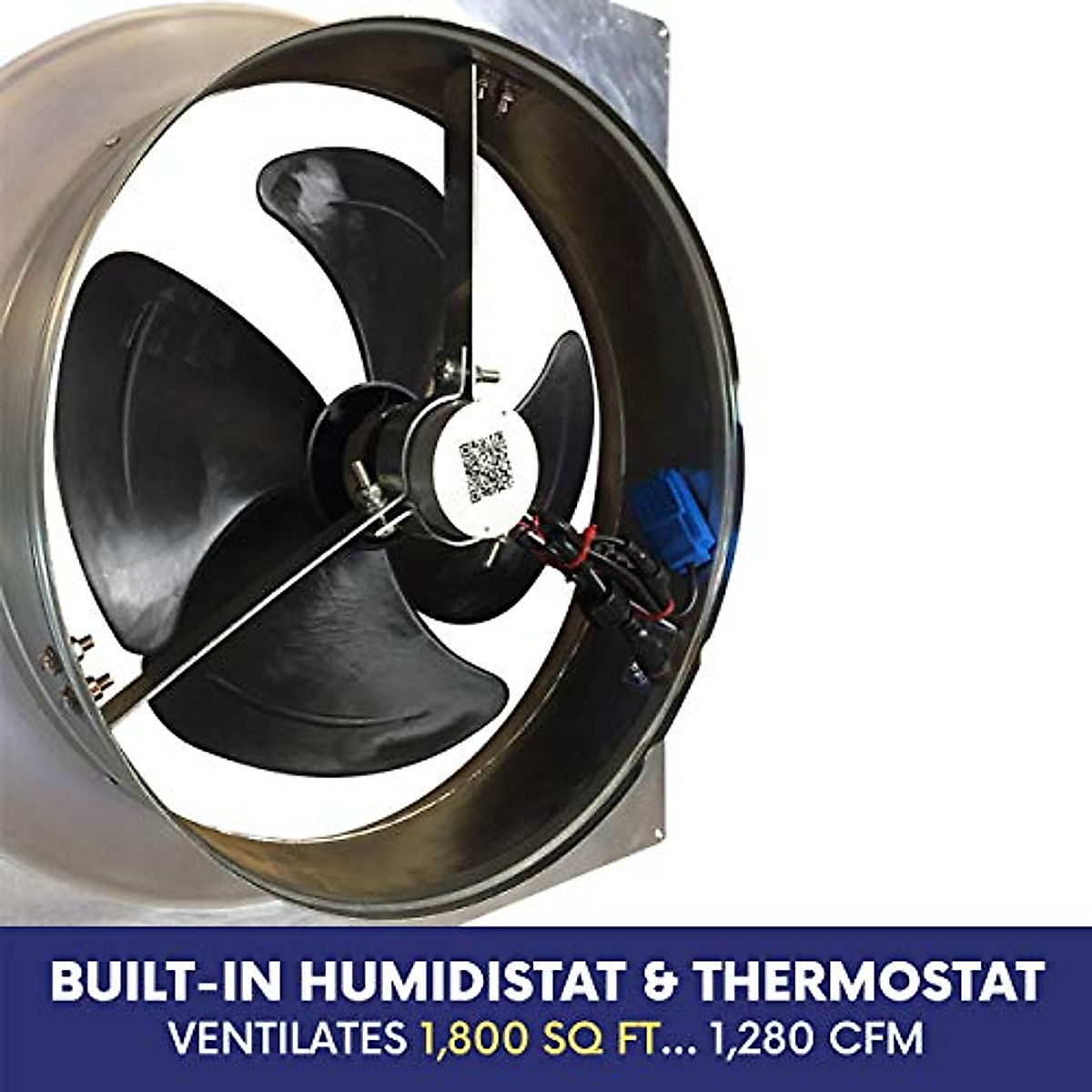 Remington Solar 20-Watt Gable Solar Attic Fan with Thermostat/Humidistat (20 x 20 x 6 IN) - Brushless Motor – Solar Vent Fan - Hail and Weather Resistant – Solar Powered Attic Fan for Homes