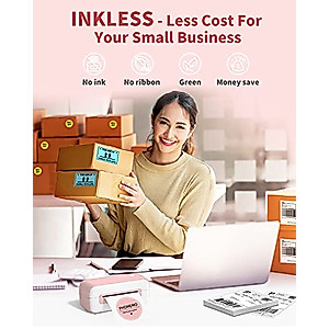 Phomemo Label Printer & 2” Pink Direct Thermal Labels