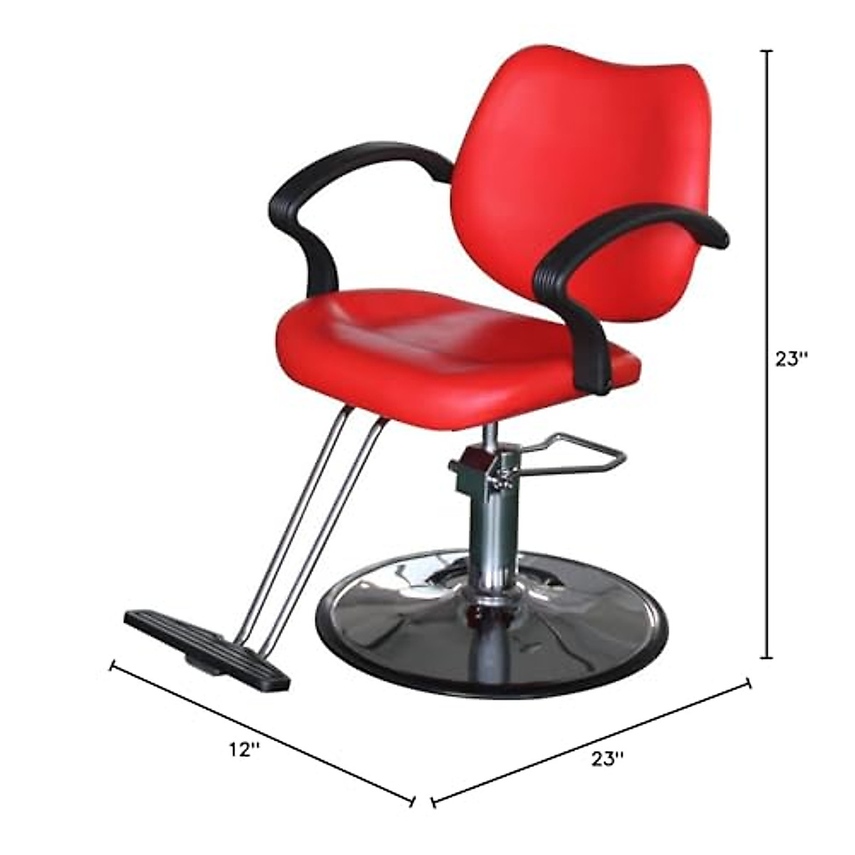 Funnylife Red Round Base Hydraulic Pump Styling Chair Barber Chair Salon Beauty Equipment