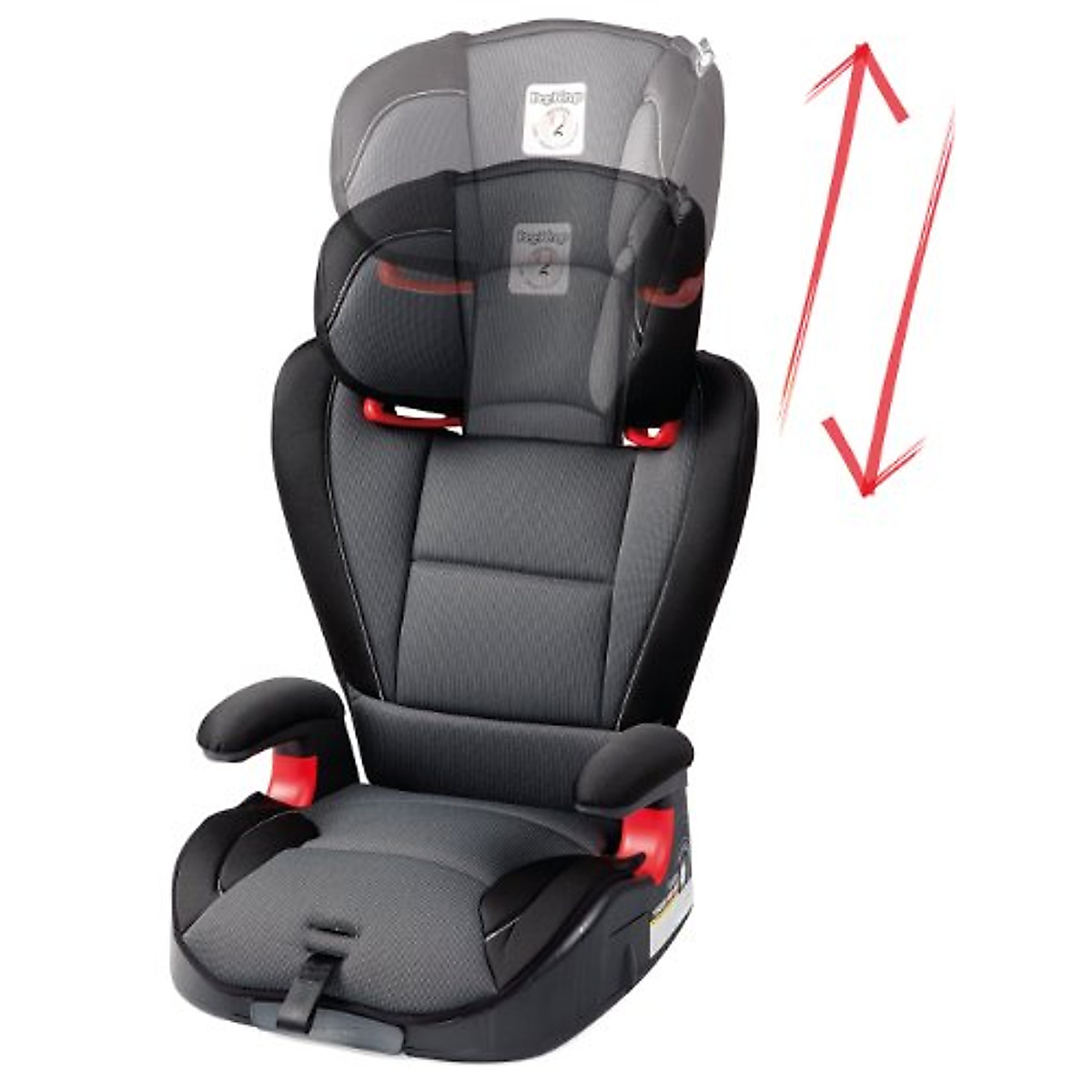 Peg Perego Viaggio HBB 120 - Booster Car Seat - for Children from 40 to 120 lbs - Made in Italy - Crystal Black (Black)