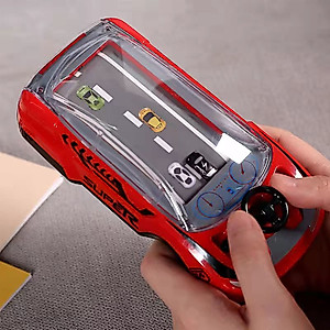 CYFG Hand-Held Portable Car Adventure Game Machine Speed, Children's Toy Manual Puzzle Simulation Racing Machine Steering Wheel (Black,1Pcs)