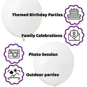 White Balloons 100 Pack, Round Latex Party Balloons12 inch, Thickened white matte balloons Can be filled with Helium for Birthday Wedding Graduation