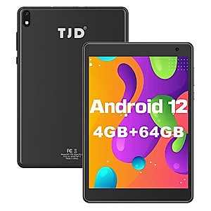 Android 12 Tablet 7.5 inch, Tablets Computer 64GB Storage 512GB Expandable, Quad-Core Processor, PS FHD 1440x1080 Resolution Display, Google GMS Certified Smart Tablet/WiFi (Black)