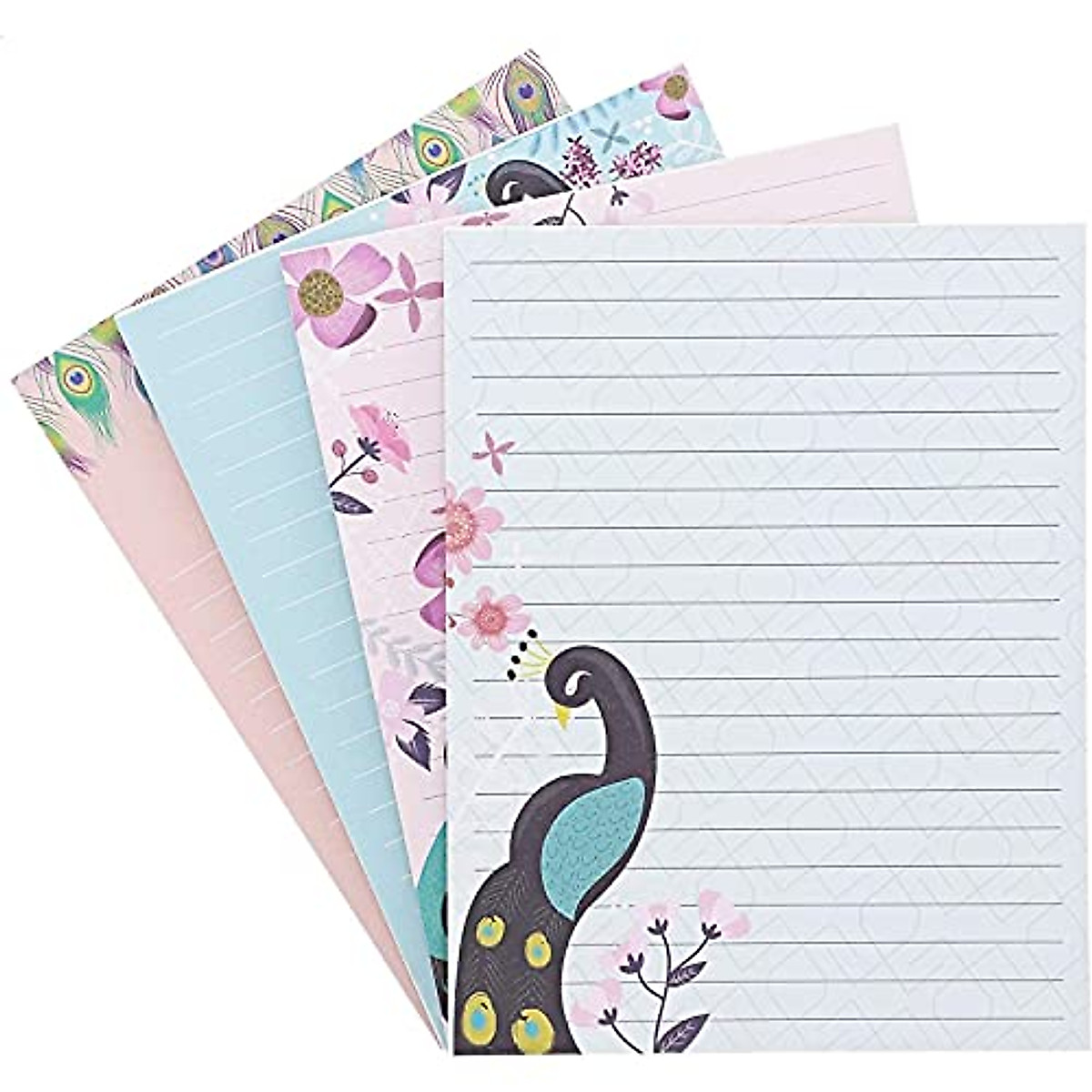 To Do Daily Notepads, Notepads for Women, Peacock Design (50 Sheets, 4-Pack)
