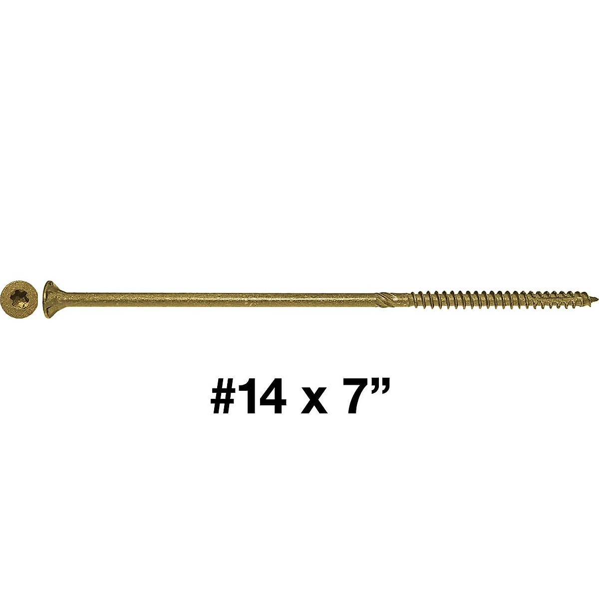 Jake Sales #14 x 7 Bronze Coated Multipurpose Wood Screw Torx/Star Drive Flat Head (1 Pound - 22 Approx. Screw Count) Exterior Coated - ACQ Compatible Wood Screws