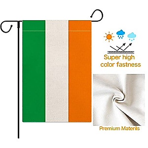 EDDERT Happy St Patrick's Day Garden Flag 12 x 18 Inch Burlap Yard Flag Double Sided Shamrocks Spring Holiday Decoration Small Flag