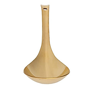 Serving Spoon, Brass Material Glossy Comfortable Grip Thickened Mirror Polished Finish Soup Ladle for Restaurant(Small)
