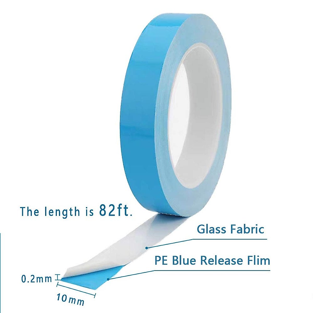 Thermal Tape, 20 mm x 25M x 0.2mm Double Side Adhesive Thermal Conductive Tape for Heatsink, LED,IGBT, IC Chip, Computer CPU, GPU, Modules, Electrically Insulated