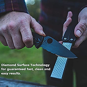 RAXMIN 5" Diamond Pocket Sharpener Folding Knife Garden Tools Sharpening 400/600 Grit Double Sided