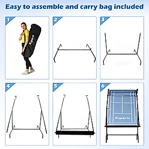 Ksports Tennis Rebounder Net – Multi Racket Sports Trainer for Tennis, Pickleball, Padel, Squash & Racquetball – Quick Assembly, Portable with Carry Bag (Blue, Regular)